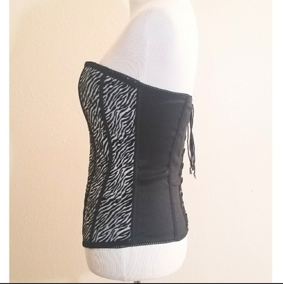 Bluewinkz | Tops | Black And White Zebra Print Corset | Poshmark